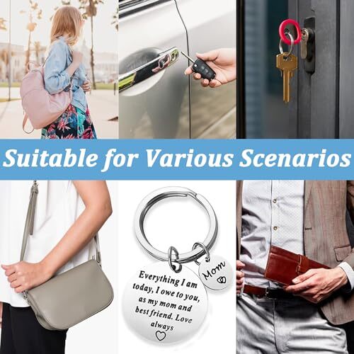 Keychain Mother Day Keychain,Mom Birthday Gifts from Daughter Keychain ...