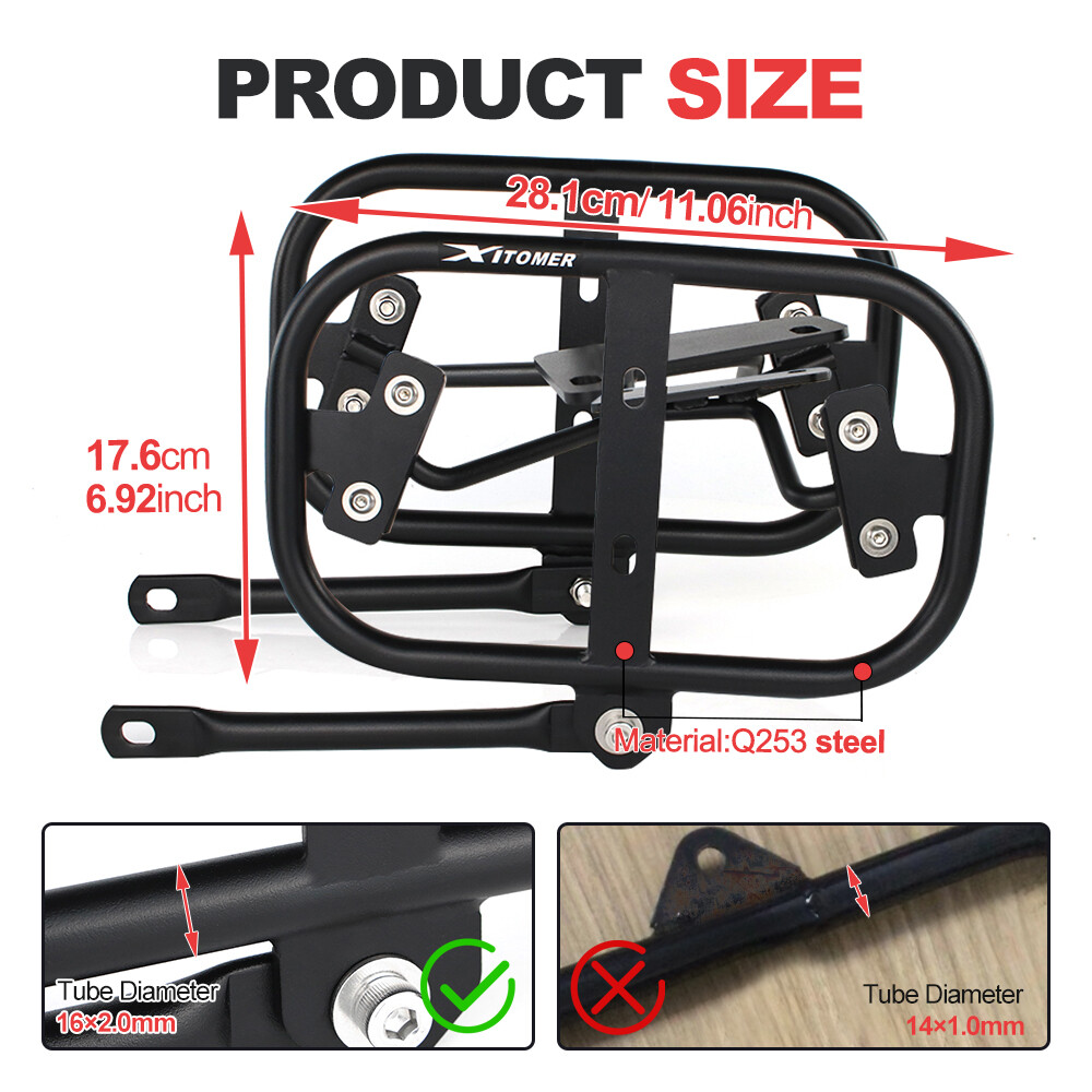 Saddlebag Support Rack Pannier Rack Fit For Honda Grom 125 MSX 125 2016 ...