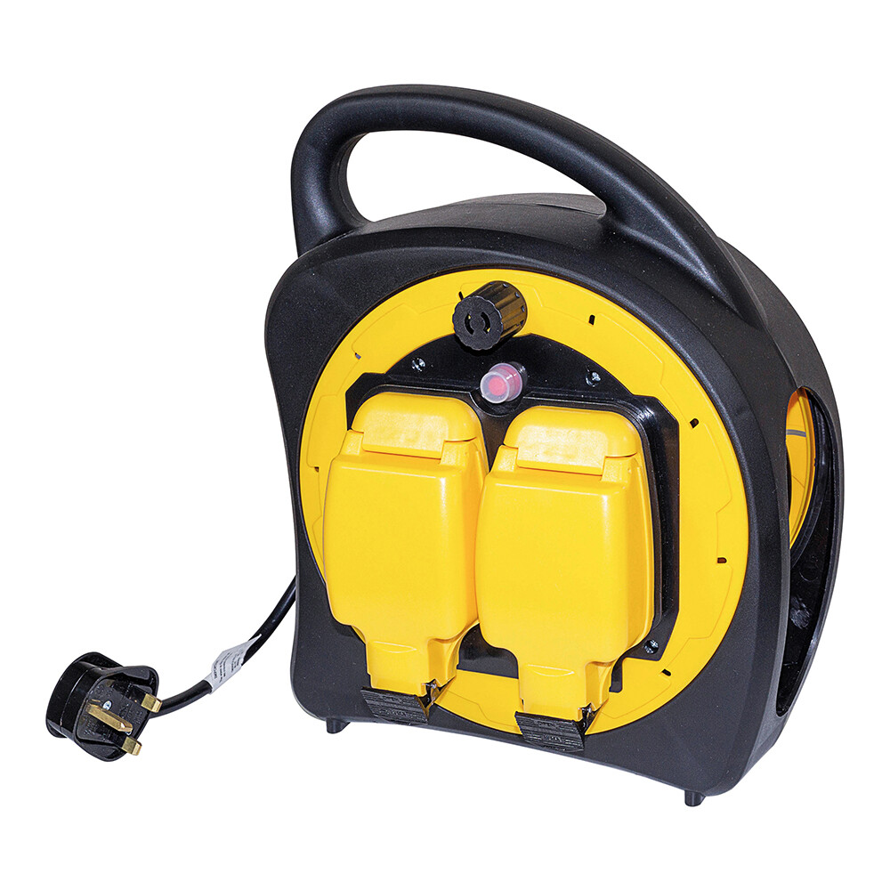 Eagle 13A 2 Socket Weatherproof Power Reel IP54 25M Outdoor Electrical ...