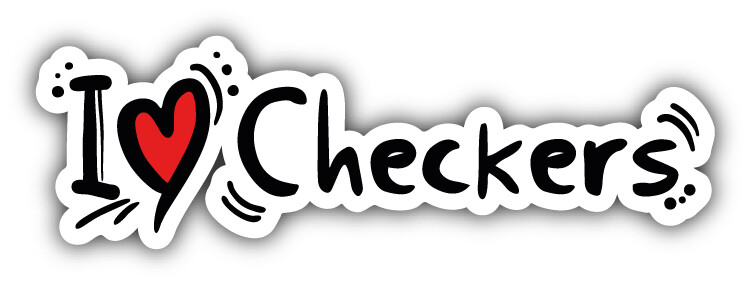 I Love Checkers Slogan Car Bumper Sticker Decal - ''SIZES'' | eBay