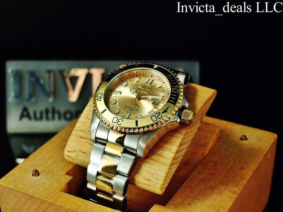 Invicta Men's 43mm Pro Diver HAMMERHEAD CHAMPAGNE DIAL Gold Tone Tone ...