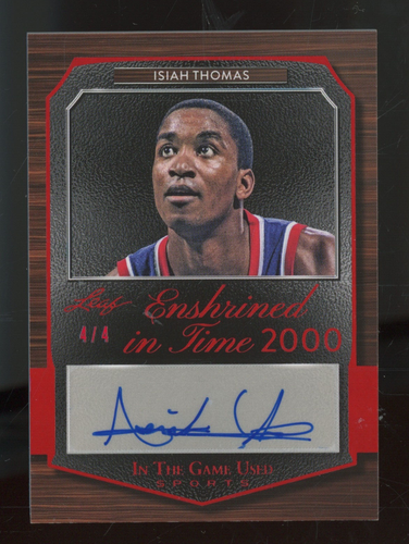 2024 Leaf In The Game Used Sports Red Isiah Thomas Bob McAdoo 4/4 Auto ...