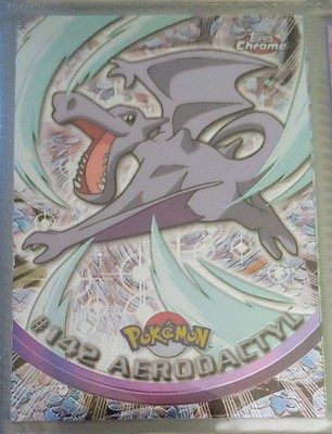 2000 Topps Chrome Pokemon Card T.V. Series 2 Aerodactyl #142 Holo Foil ...