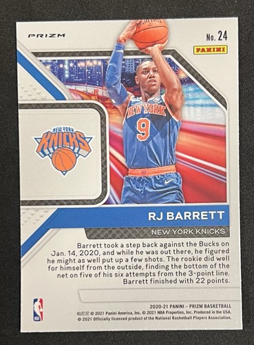 RJ Barrett #24 | 2020-21 Prizm Downtown Fast Break SP - New York Knicks ...