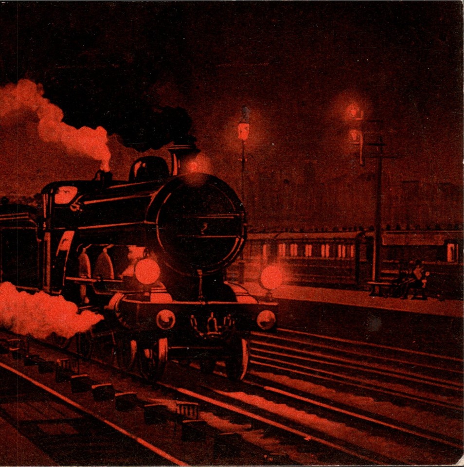 1907-Postcard - Early Train Locomotive Railroad Mono Chrome RED TINTED ...