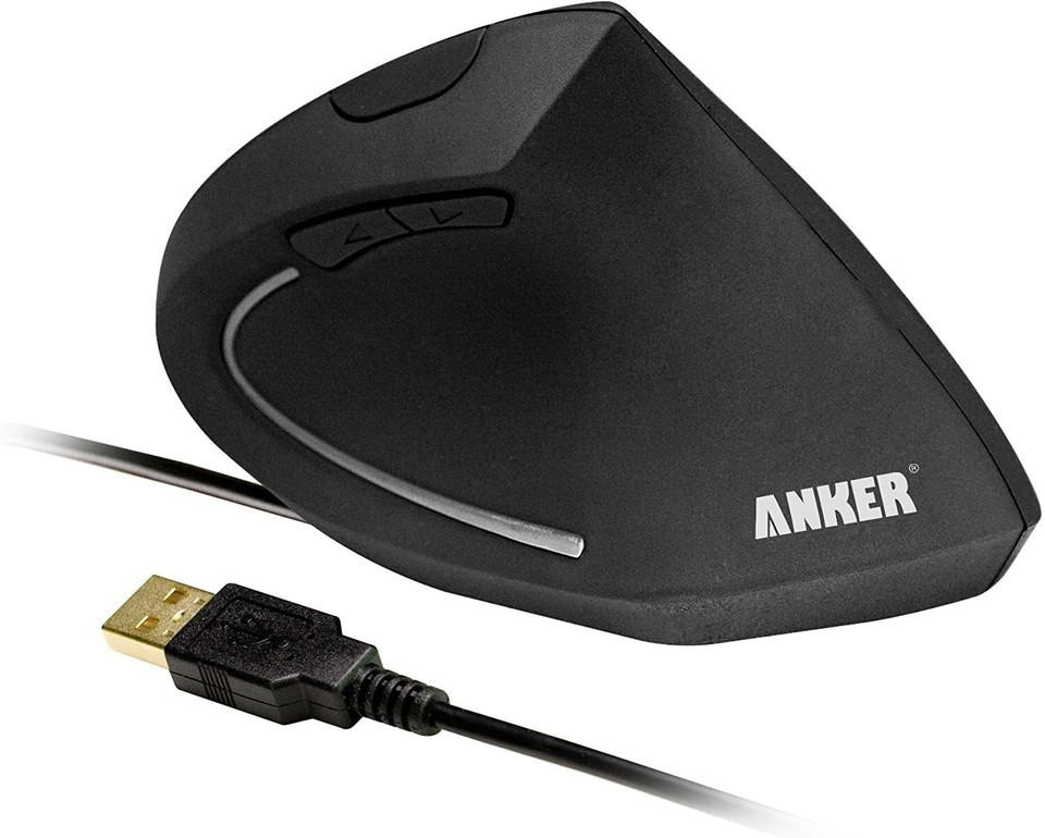 Anker Ergonomic Optical USB Wired Vertical Mouse 1000 / 1600 DPI 5 ...