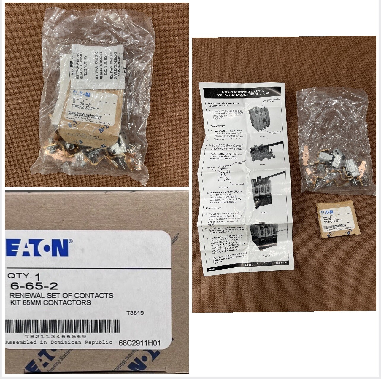 NIB Cutler Hammer 6-65-2 Renewal Set of Contacts Kit, 65mm Contactors ...