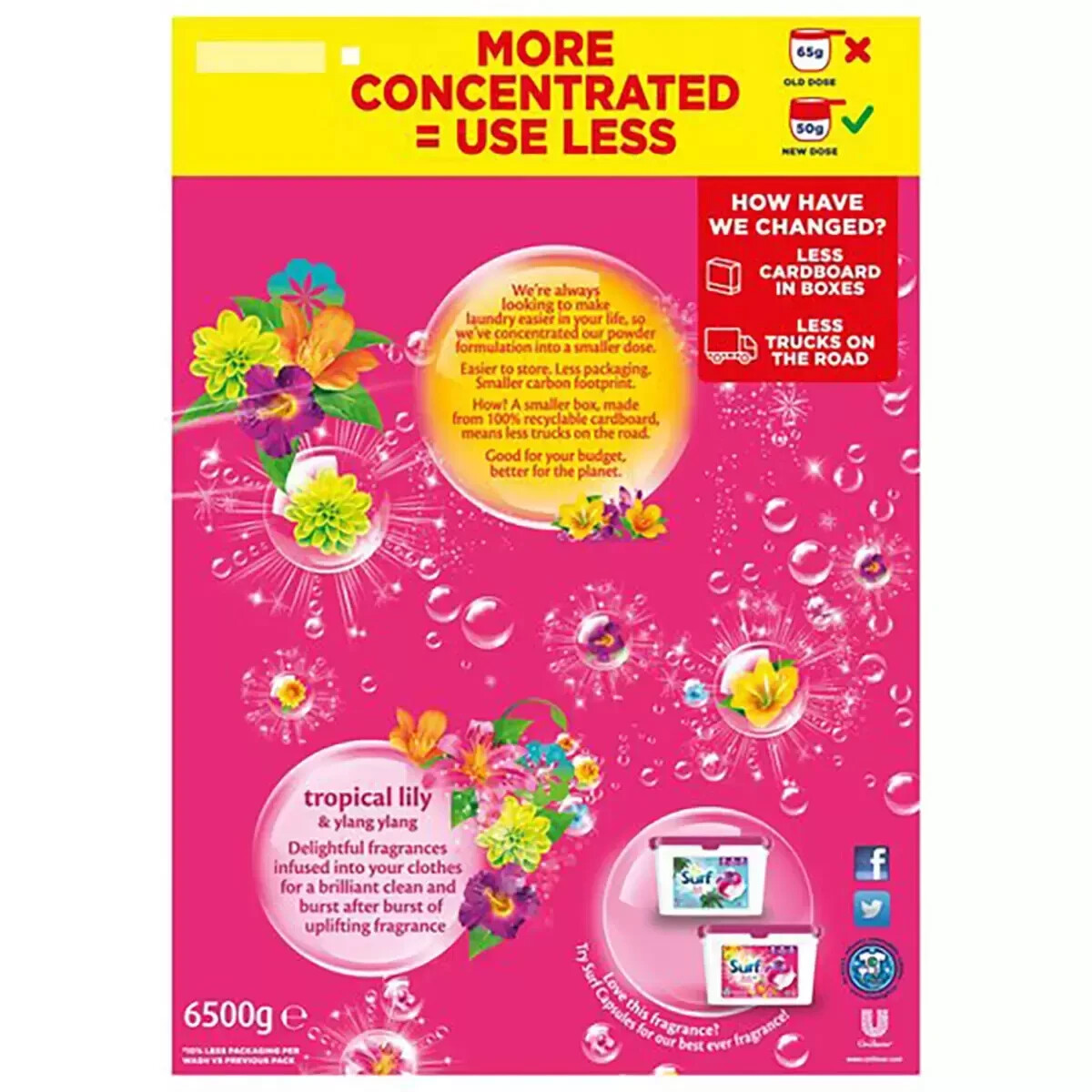 130 Washes Surf Concentrated Tropical Lily & Ylang-Ylang Laundry Powder ...