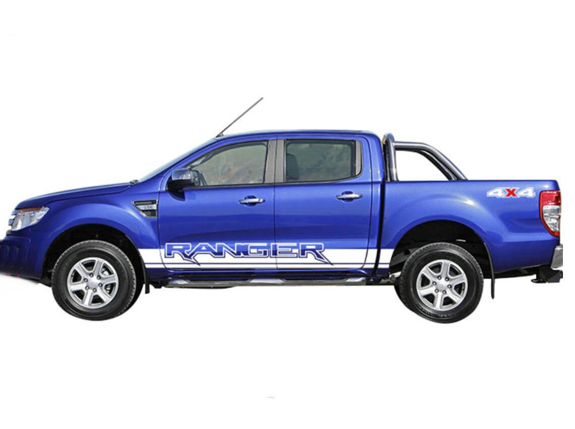 2 PCS Graphic Side Door Stripe Car Sticker For Ford Ranger Trunk 4x4 ...
