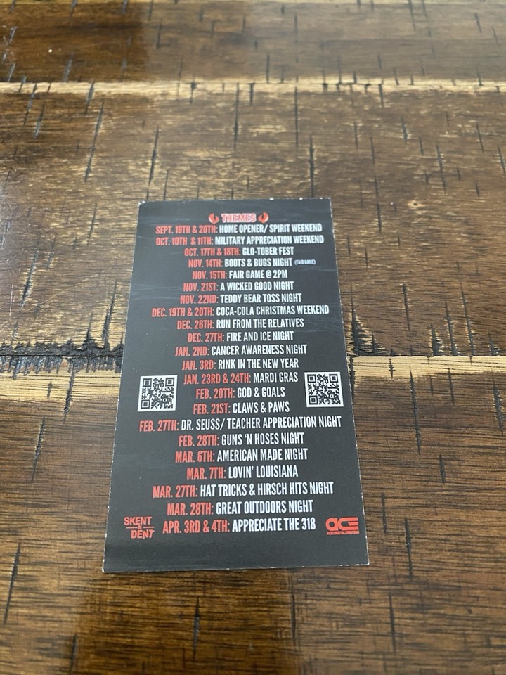 Shreveport Mudbugs 2025-26 NAHL Pocket Schedule Card | eBay