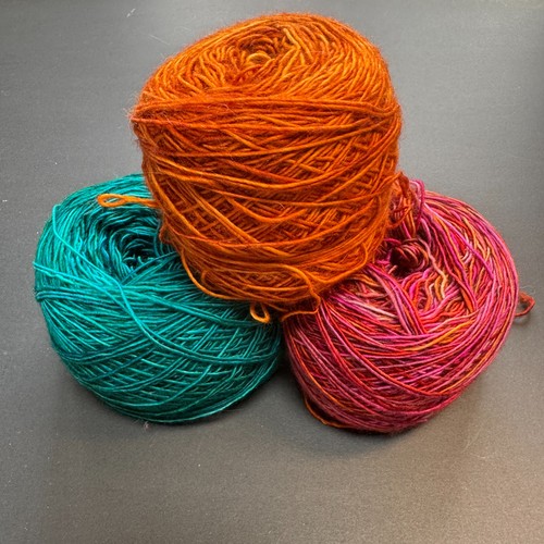 HEDGEHOG FIBERS SKINNY SINGLES YARN - 3 Cakes Various Colors 350m ...