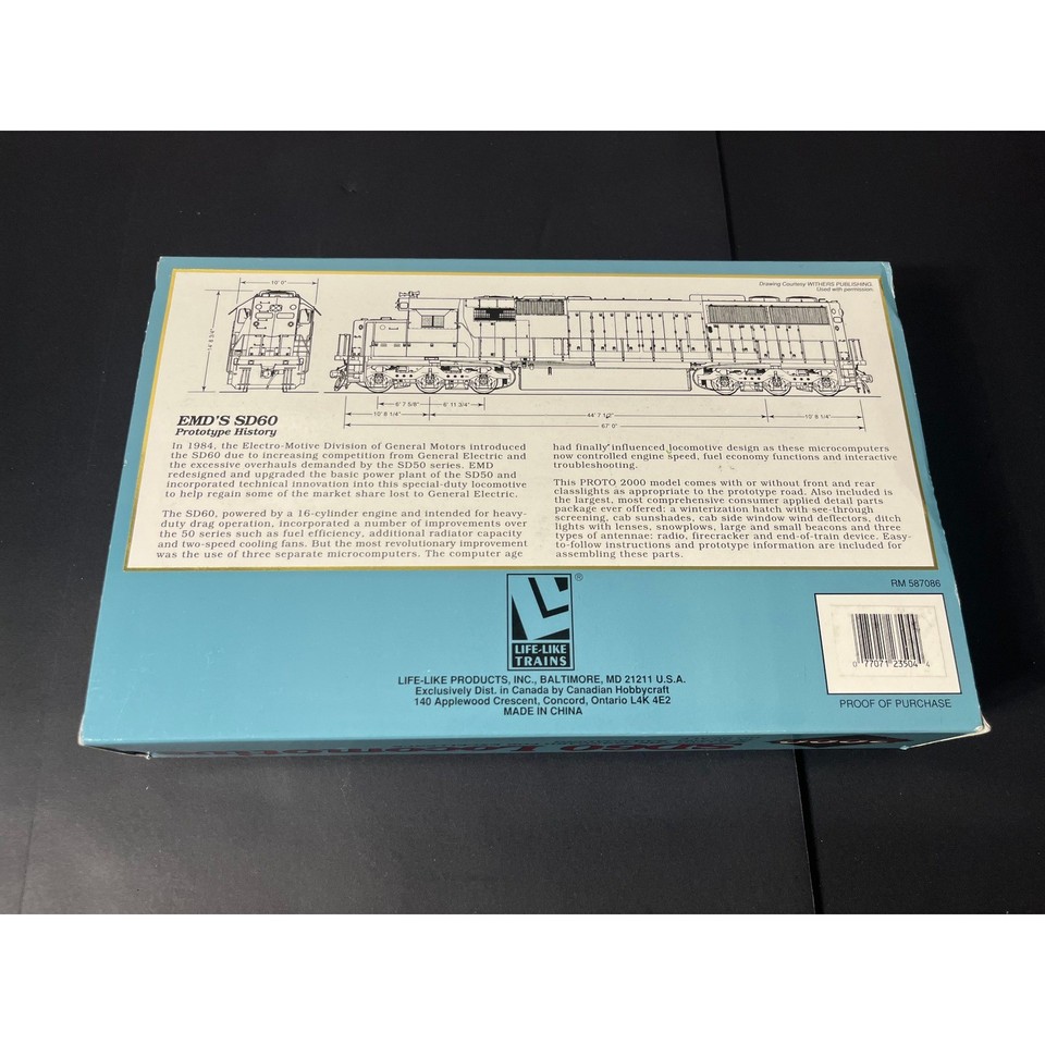 Proto 2000 Series SD60 HO Scale Locomotive Limited Edition Model Train ...