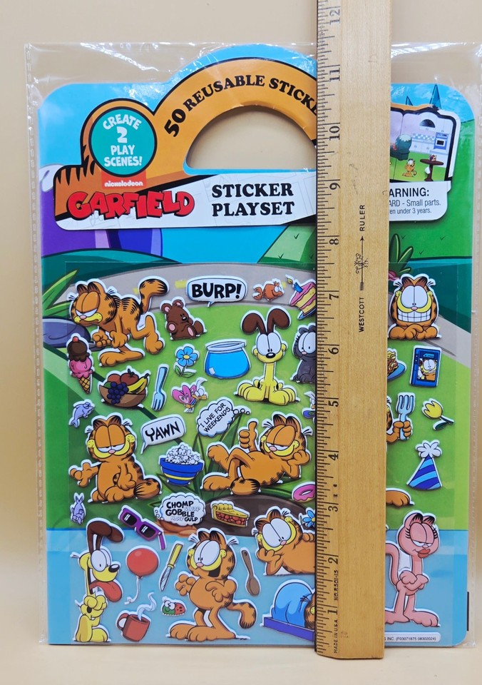 Garfield & Odie Puffy Sticker Playset 50 Reusable Stickers, 2 Scenes ...