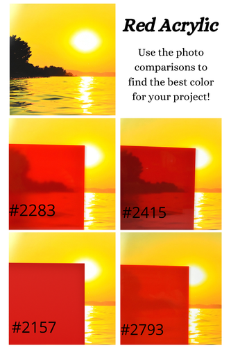 BuyPlastic 2415 Red Colored Acrylic Plexiglass Sheet 1/8" x 12" x 12 ...