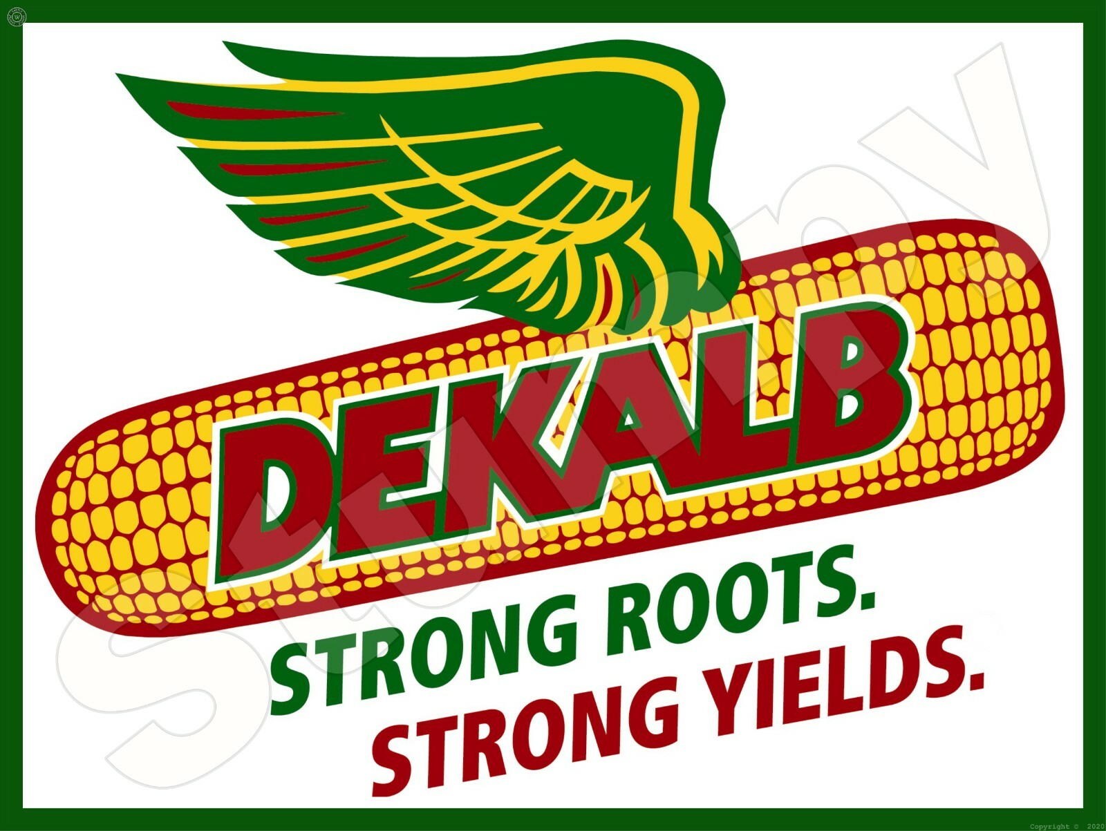 Dekalb Strong Roots Strong Yields Metal Sign 9" x 12" or 12" x 16" | eBay