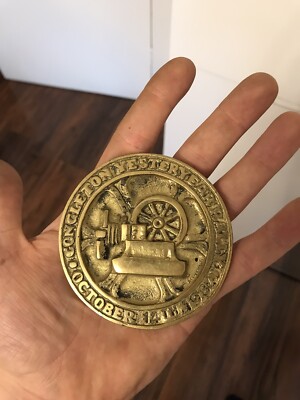 Congleton Yesteryear Rally 1984 Circular Brass Badge Plaque Sign | eBay