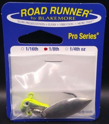Blakemore road runner 1/8oz pro series willow blade chartreuse silver ...