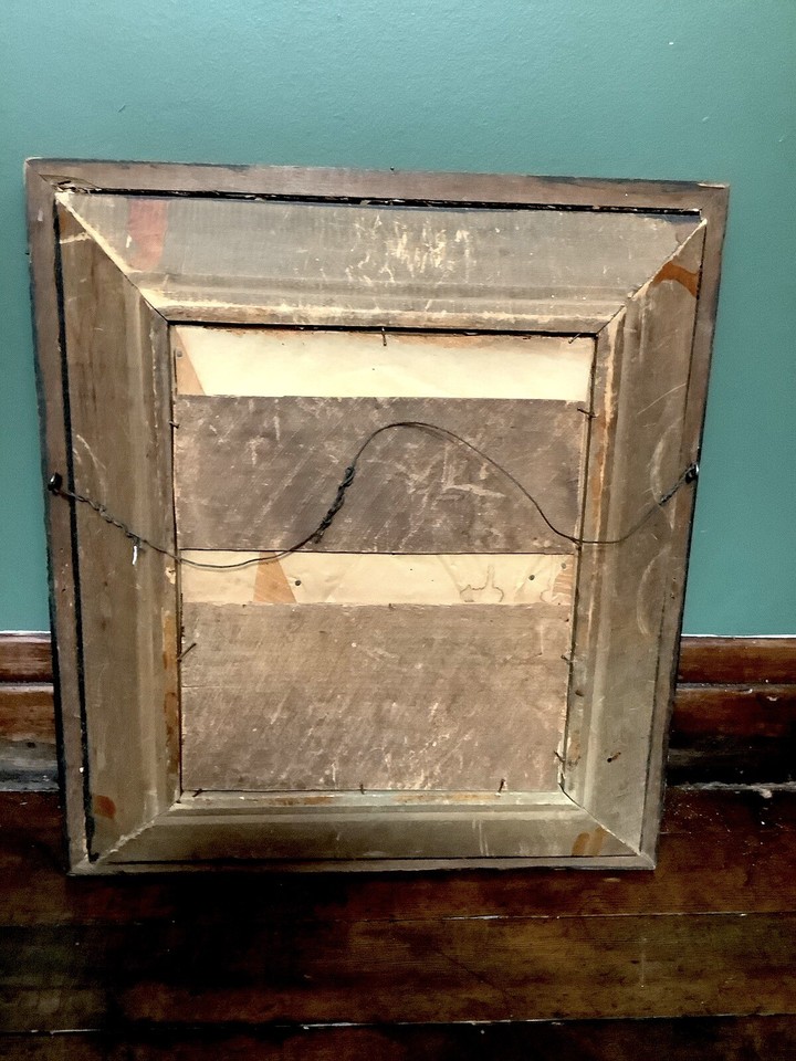 Antique Victorian Mourning Wedding Custom Shadow Box Wood Carved Gilt ...