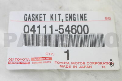0411154600 Genuine Toyota GASKET KIT, ENGINE OVERHAUL 04111-54600 | eBay