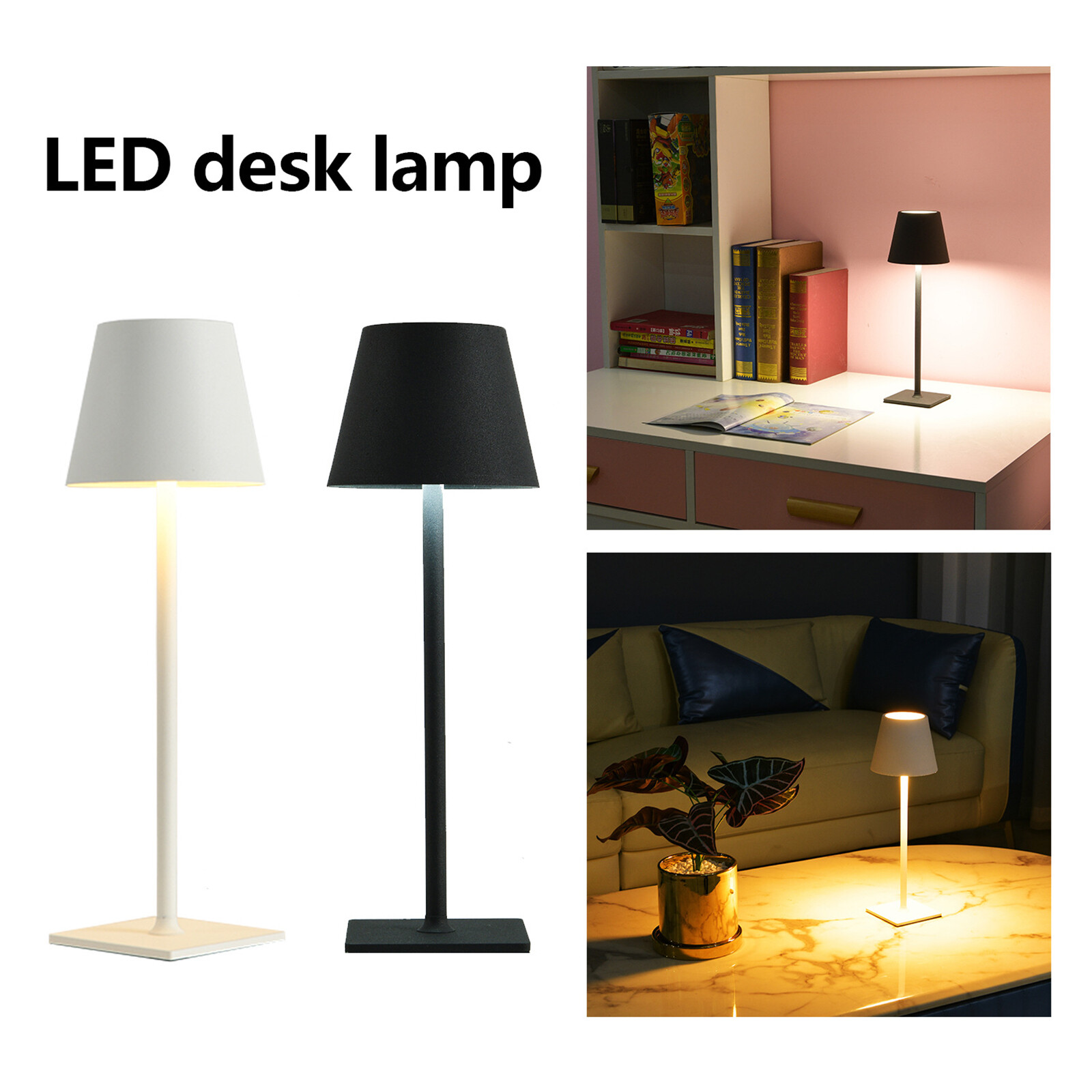 Simple Desk Decorative Desk Rechargeable Desk Metal Texture P0M2 | eBay ...
