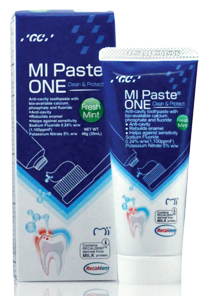 GC MI Paste ONE Fresh Mint Anti-cavity Toothpaste with RECALDENT Tech ...