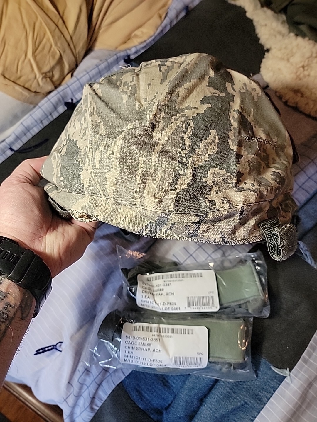 DISCONTINUED NEW MICH ACH ARMY HELMET COVER ABU TIGER STRIPE XL+2 ACH ...
