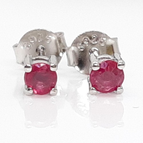 World Class .20ctw Ruby (3mm) 925 Sterling Silver Stud Earrings | eBay