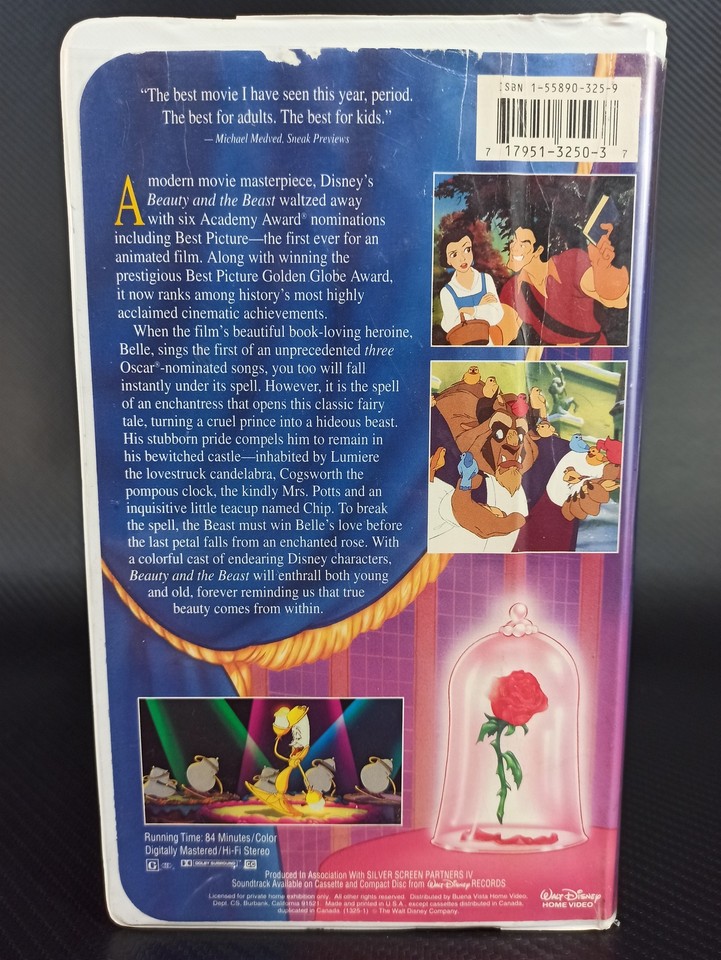 Beauty and the Beast (VHS, 1992, Black Diamond) VHS 1325 Angela ...