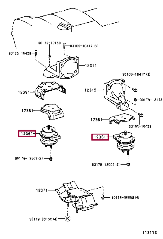 GENUINE LEXUS GS300 IS300 1998-2005 ENGINE MOUNT SET OF 2 FRONT OEM ...