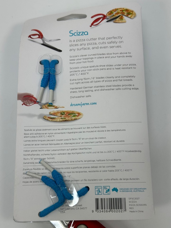 Dreamfarm Scizza 2-In-1 Pizza Cutter Scissors & Non-Stick Slice Server ...