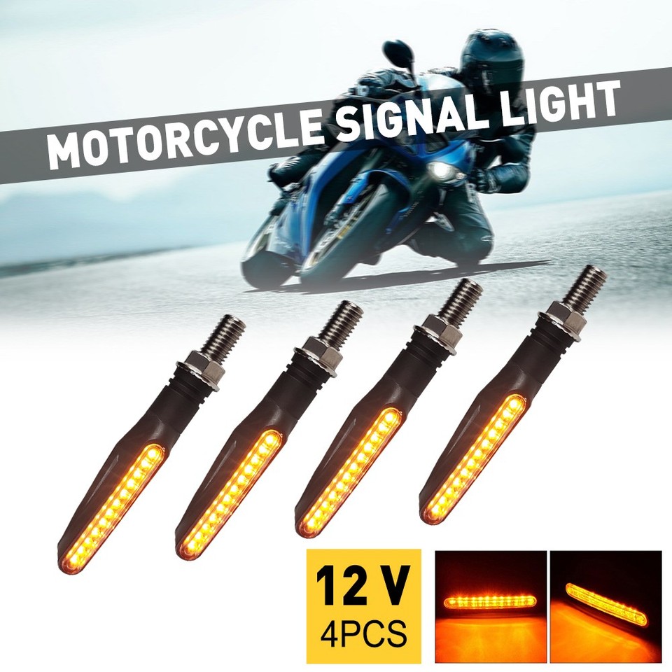 Clear Amber LED Motorcycle Turn Signal Indicator Lights Lamp 24 SMD ...