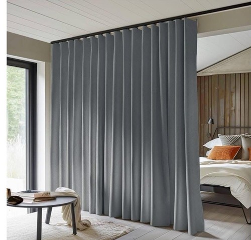 Room Divider Curtains Total Blackout Privacy Panel Thermal Dark Grey 8 ...