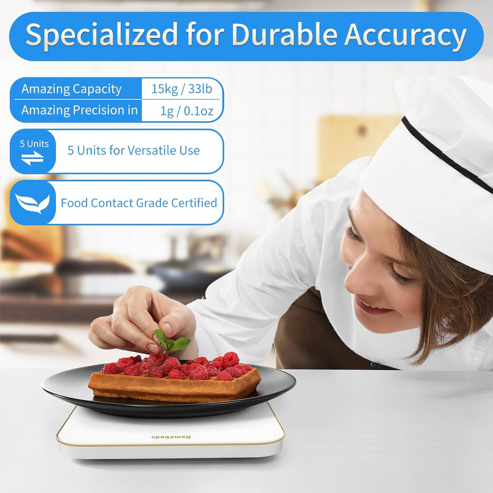 15Kg Digital Kitchen Scales in 1G, High Precision Assured by Food Scale ...