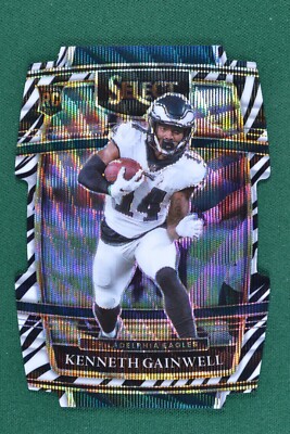 Kenneth Gainwell 2021 Panini Select Zebra Border Prizm Die-Cut #81 SP ...