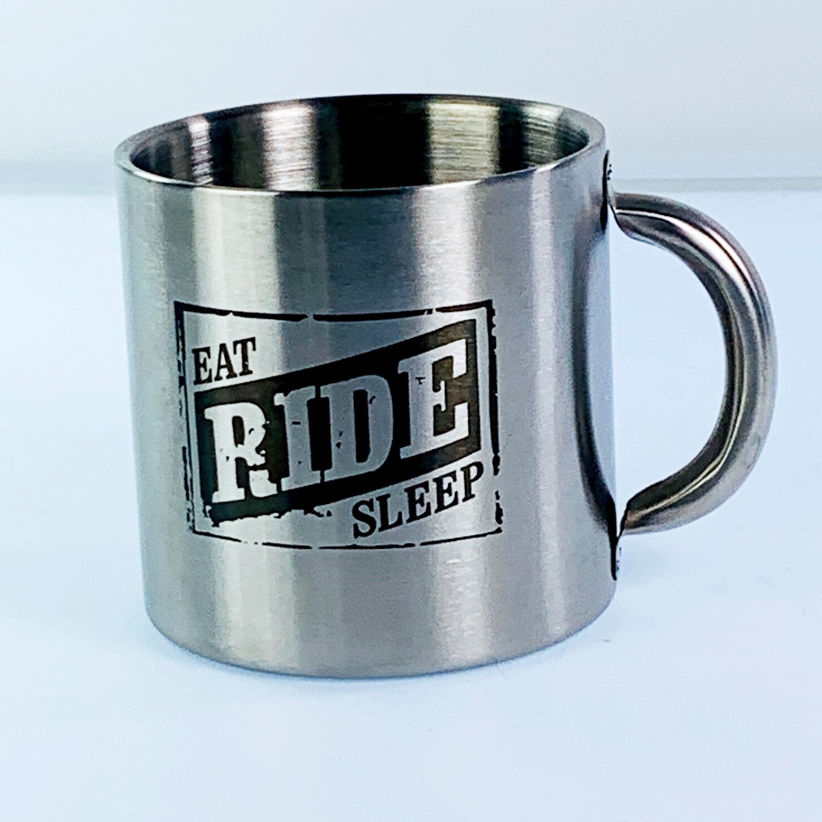 Vintage Marlboro Coffee Mug Eat Ride Sleep Stainless Steel Camping Cup ...