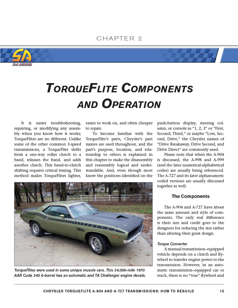 A727 A904 TORQUEFLITE TRANSMISSION SHOP MANUAL REBUILD REPAIR BOOK ...