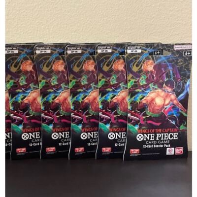 (5) One Piece OP-06 Wings Of The Captain Blister Pack - Sleeved Booster ...