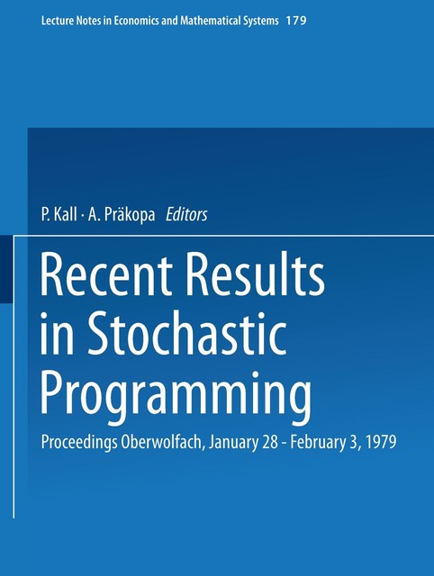 Recent Results in Stochastic Programming von A. Kopa Pr Aae P. Kall (1980, Taschenbuch) online ...