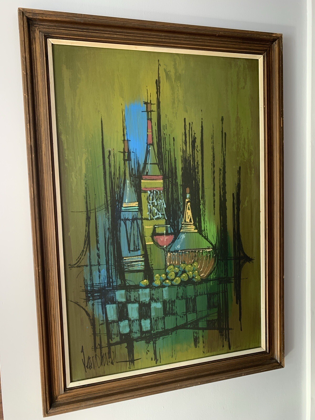 Original Van Gaard Mid Century Oil Painting On Board Napa Rosa Wine ...