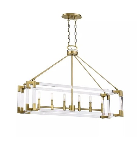 Metropolitan N7356 Prima Vista 6 Light 38"W Linear Chandelier - Aged ...