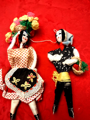 Vintage Portugal Sintra Folk Art String Dolls Handmade Yarn Doll Man ...