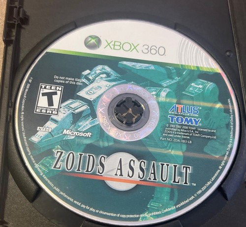 Zoids Assault Xbox 360 Disk Only Rare Tested And Working Free Shipping ...