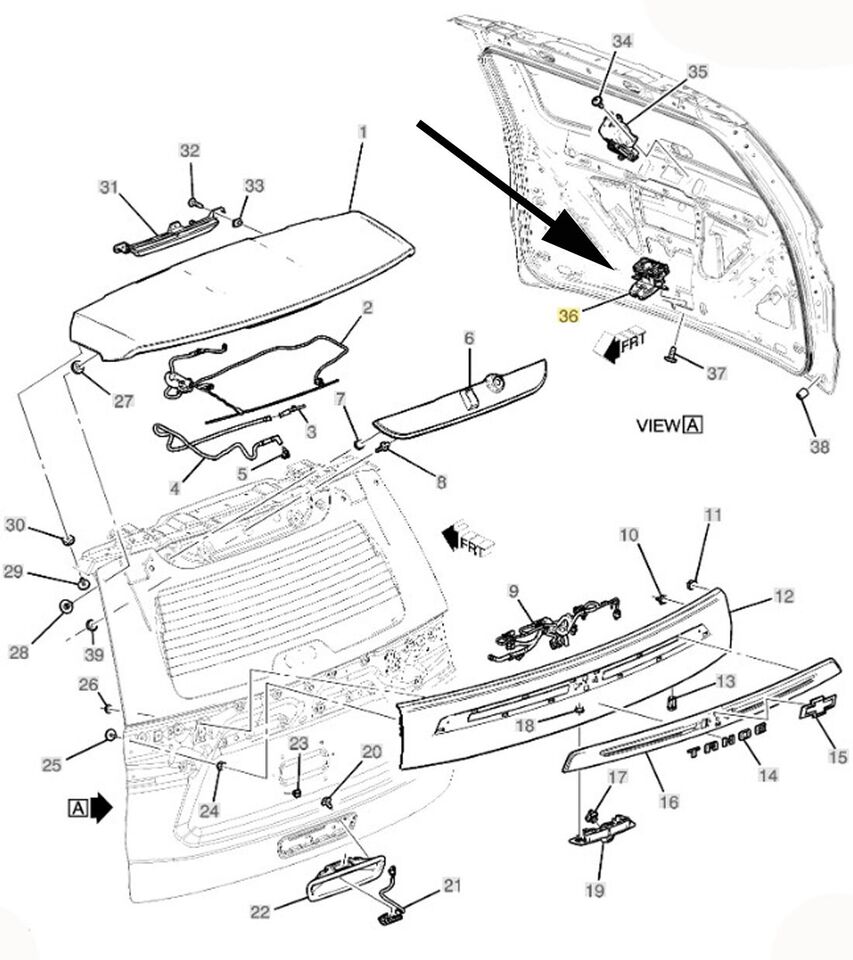 13545829 New Rear Liftgate Latch 2021-2022 Escalade Suburban Tahoe ...
