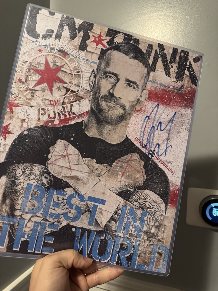 WWE CM Punk Autograph 11x14 Photo Signed Elimination Chamber Top Loader ...