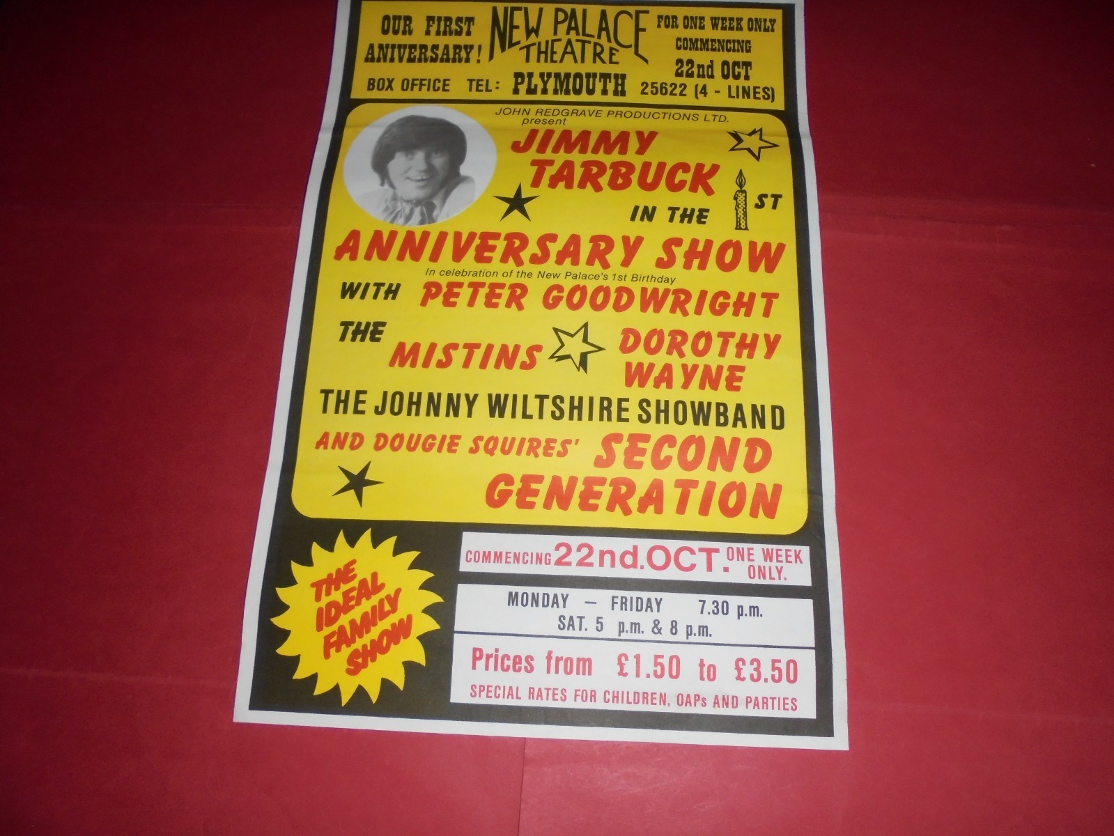 Jimmy Tarbuck Peter Goodwright 1980s UK Plymouth Variety Theatre Poster ...