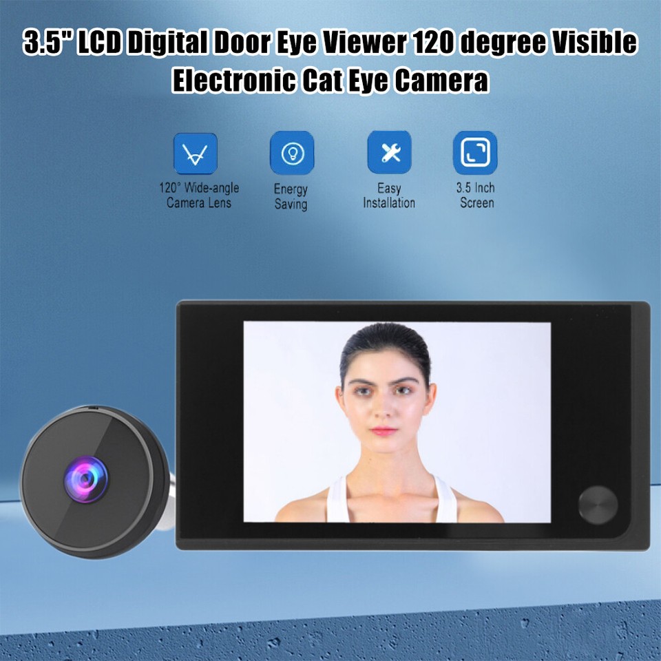 Digital LCD 120 Degree Peephole Viewer Monitoring Electronic Cat Eye ...