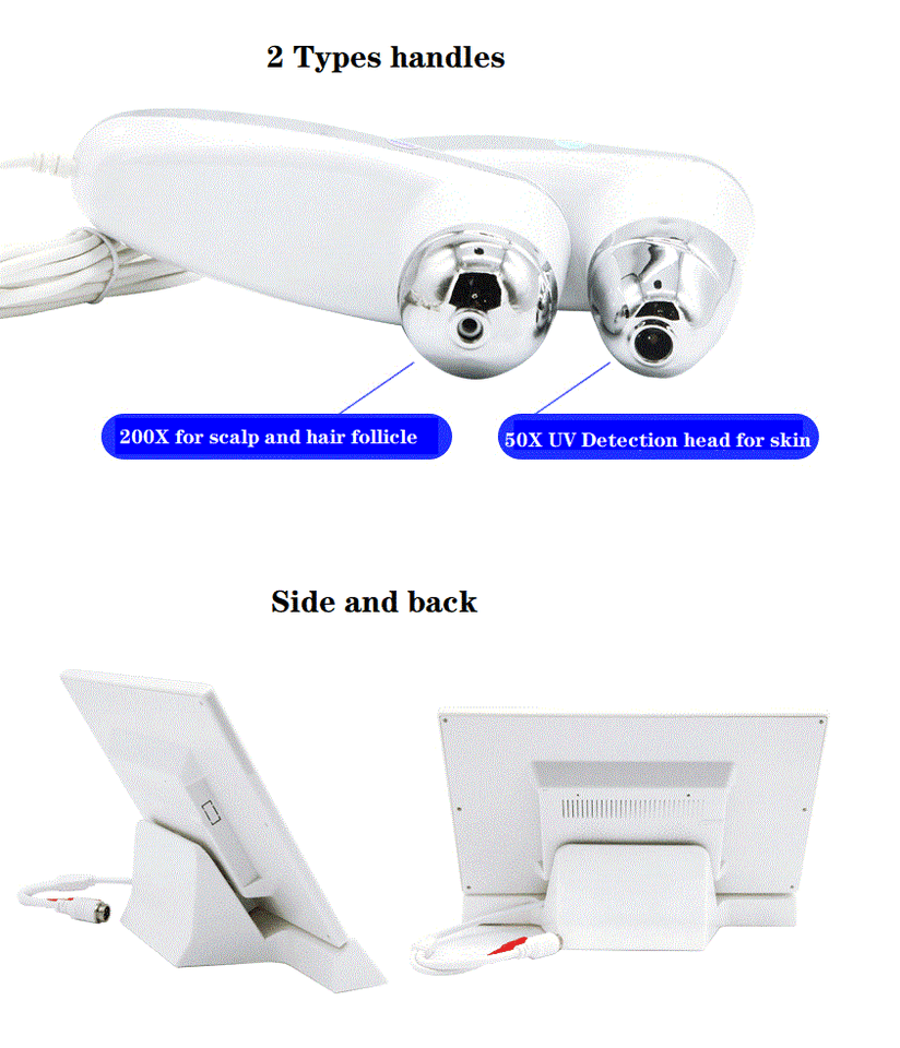 11'' Professional Hair Follicles Scalp Camera Digital Skin Microscope ...