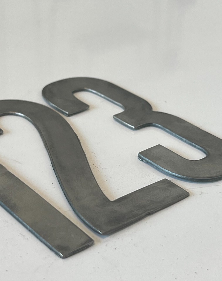 4 Inch Metal Numbers & Letters Rusty or Natural Finish Mounting Holes ...