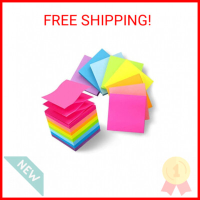 8 Pads Pop Up Sticky Notes 3x3 Refills Bright Colors Self-Stick Notes ...