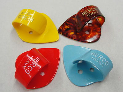 Herco HE113 Flat Thumbpicks CELLULOID THUMB PICKS 4 PICKS Heavy | eBay